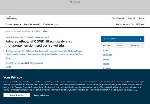 Adverse effects of COVID-19 pandemic on a multicenter randomized ...