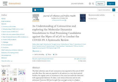 An Understanding of Coronavirus and exploring the Molecular Dynamics ... An Understanding of Coronavirus and exploring the Molecular Dynamics ...
