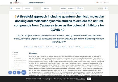 A threefold approach including quantum chemical, molecular docking and ...