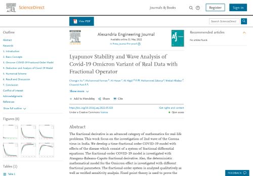 Lyapunov Stability and Wave Analysis of Covid-19 Omicron Variant of ...